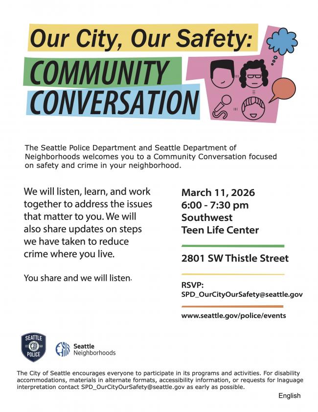 REMINDER: Seattle Police sponsoring 'Our City Our Safety' community ...